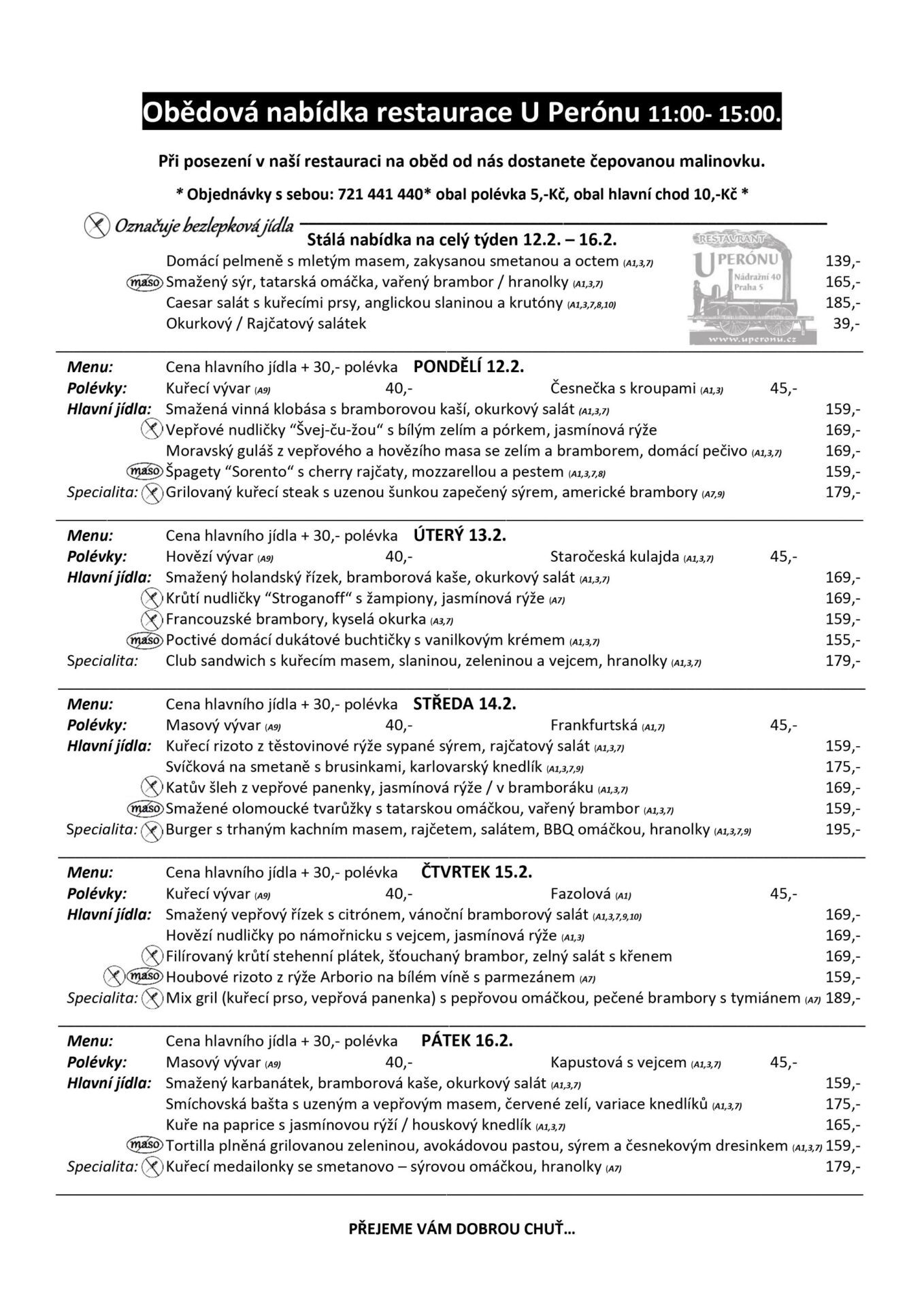 Polední menu Praha 5-Smíchov | restaurace U Perónu